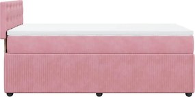 Box spring postel s matrací růžová 90x190 cm samet 3289919