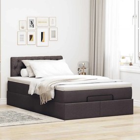 Osmanský rám postele s matrací tmavě hnědá 120x190cm textil 3312377