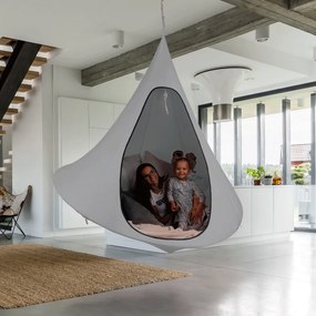 Kondela Závěsné houpací křeslo, světle šedá, KLORIN NEW BIG SIZE CACOON HAMMOCK