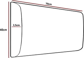 Eka Čalouněný panel Trinity 70 x 40 cm - Šedá 2314