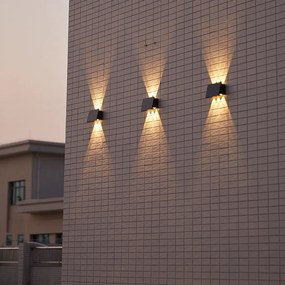 Exteriérové ​​solární nástěnné LED svítidlo Alf1, 1x LED 2w, černá