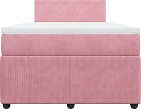 Box spring postel s matrací růžová 120x190 cm samet 3289985