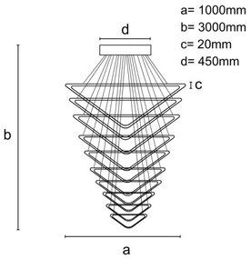 LED Stmívatelný lustr na lanku LED/385W/230V 3000-6500K + dálkové ovládání