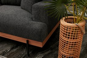 Atelier del Sofa 3-místná pohovka Liva - Anthracite, Antracitová