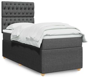 Box spring postel s matrací tmavě šedá 90x190 cm textil 3291919
