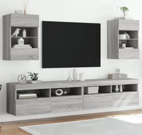 vidaXL Nástěnné TV skříňky s LED 2 ks 40 x 30 x 60,5 cm [837089] Barva: šedá sonoma