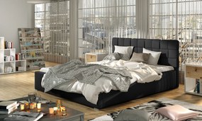 Eltap Čalouněná postel Grand s úložným prostorem Materiál a barva potahu: Soft 11 - černá, Rozměry (cm): 200x200