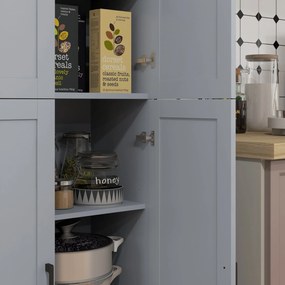 HOMCOM Kuchyňská Skříň Vysoká Komoda Buffet Úložná Skříň Moderní Styl S Víceúložným Prostorem a 4 Dveřmi a Nastavitelnými Policemi, 60 x 30 x 170,5 c…