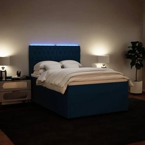 Box spring postel s matrací modrá 160 x 200 cm samet 3294692