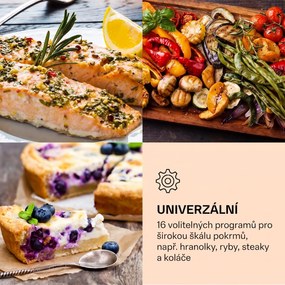 Klarstein AeroVital Cube Chef, horkovzdušná fritéza, 1700 W, 14 l, 16 programů, horní a dolní ohřev
