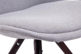 Sada 4 ks židle Toulouse látka Cappuccino kulatý – šedá