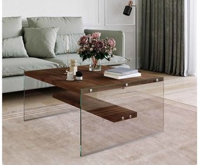 Designový konferenční stolek Quanda 75 cm vzor ořech