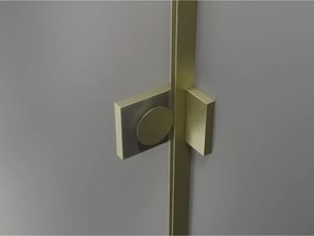 Mexen Lunar, L půlkruhový výklopný sprchový kout 100 x 80 cm, 8mm čiré sklo, zlatý matný profil, 833L-100L-080P-55-00