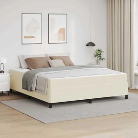 Rám postele s matrací Krémová 180 x 200 cm textil 3399016