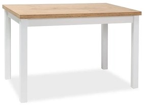 Jídelní stůl Adam 100 x 60 cm, dub lancelot / bílá
