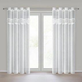ZÁCLONA NA KROUŽCÍCH ARTEMIDA 140X250 CM BÍLÁ