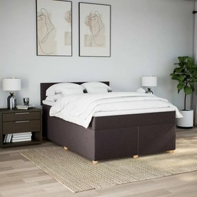 Box spring postel s matrací tmavě hnědá 160x200 cm textil 3286734