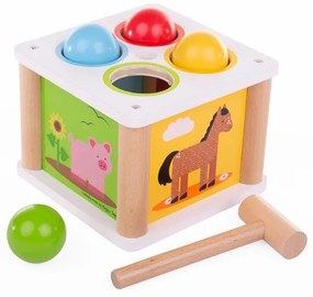 Bigjigs Toys Baby Dřevěná zatloukačka Farma Bigjigs