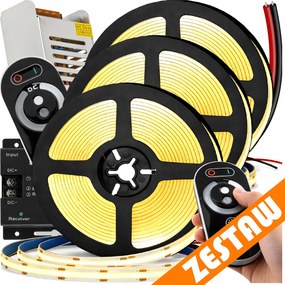 Sada LED pásků 15m COB NEON 12v 180w - napájecí zdroj + dálkové ovládání