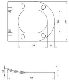 Aplomo Peonia rimless WC keramické závěsné se sedátkem, černá