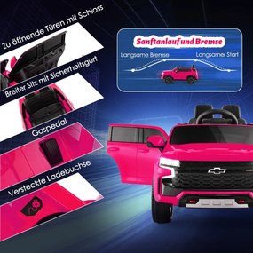 Costway Dětské elektrické auto Chevrolet s 2,4 G dálkovým ovládáním a – růžový