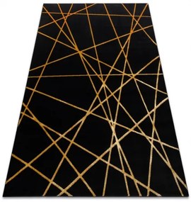 Moderní kusový koberec GLOSS 406C 86 černý / zlatý Rozměr: 80x150 cm