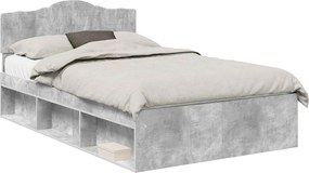 Rám postele Betonově šedá 135 x 190 cm Masivní borové dřevo 3412910