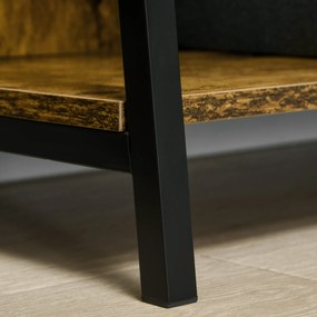 HOMCOM Knihovna v industriálním stylu, nakloněná, 5 polic, 70L x 35W x 150H cm