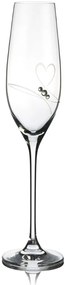 Element sklenice na šampaňské Amore s kamínky Swarovski 210 ml 2KS