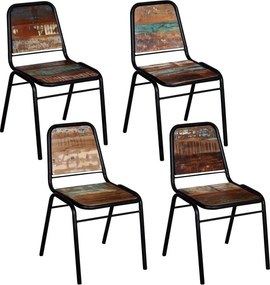 vidaXL Jídelní židle 4 ks masivní recyklované dřevo [274706]