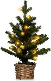 Costway 48 cm malý vánoční stromeček osvětlený mini vánoční stromeček Vánoční