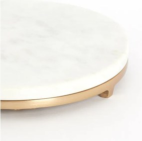 Kulatý odkládací stolek s mramorovou deskou ø 26 cm Leda – Light &amp; Living