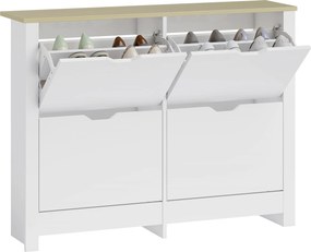 HOMCOM úzký botník s 4 výklopnými přihrádkami – úspora místa, až 16 párů, 105×26×80 cm | Aosom