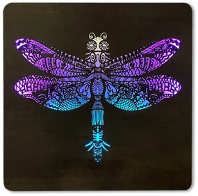 Li-Go "Vážka" světelný obraz RGB s baterií 62x62cm provedení povrchu: ořech