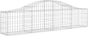 Klenuté gabionové koše 4 ks 200x30x40/60 cm pozinkované železo 3145369