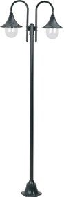 vidaXL Zahradní sloupová lampa 2 ramena E27 220 cm hliník [44208] Barva: Tmavě zelená
