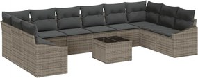 Set pohovek 11 ks Šedá polyratan 3346909