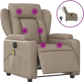 Elektrické masážní polohovací křeslo cappuccino umělá kůže 3204543