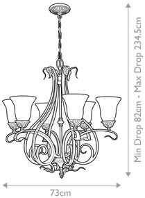 Elstead SONOMA VALLEY 6 luxusní rustikální lustr Ø73 cm 6x E27
