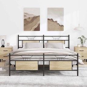 Kovový rám postele bez matrace dub sonoma 183 x 213 cm 3325099