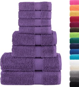 8dílná sada ručníků Premium SOLUND fialová 600 g/m² 137545