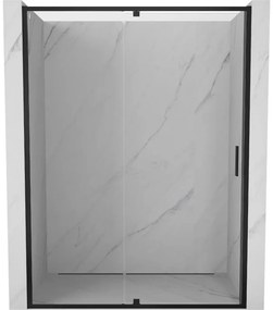 Mexen Exo, 1-křídlé dveře do otvoru 130x200 cm, 6mm čiré sklo, černý profil, 819-130-000-70-00