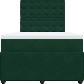Box spring postel s matrací tmavě zelená 120 x 200 cm samet 3292325