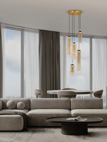 Designový lustr Sano 5 Zlatá