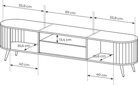 LOVI c | TV stolek RTV 2D1S | 196 cm | dub cremona