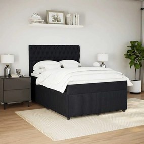 Box spring postel s matrací černá 160x200 cm samet 3294690
