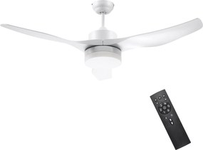 HOMCOM Stropní ventilátor s osvětlením, Reverzibilní LED stropní světlo s ventilátorem, 6 rychlostí, 3 barevná světla, Stropní lampa s dálkovým ovládá