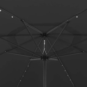Zahradní slunečník s LED osvětlením 400 cm černý 312536