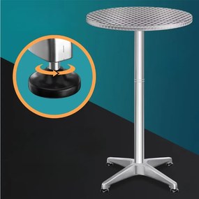 Deuba Hliníkový barový stůl Ø60 cm - stříbrný