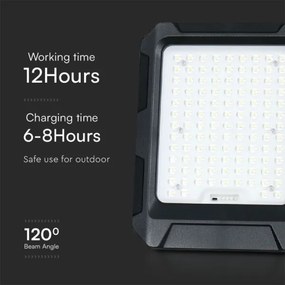 LED Solární reflektor LED/10W/3,7V IP65 4000K černá + DO